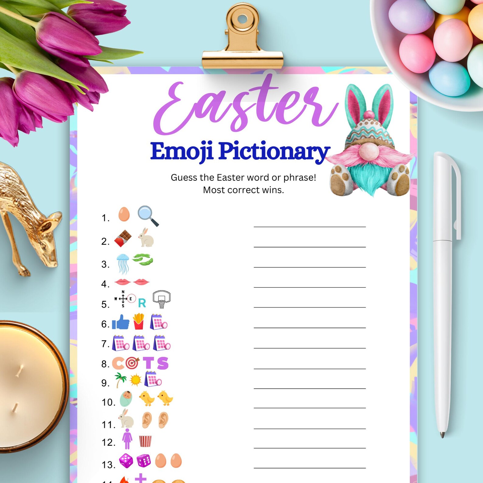 Easter Emoji Game, Easter Games Group Adults & Kids, Easter Trivia Game ...