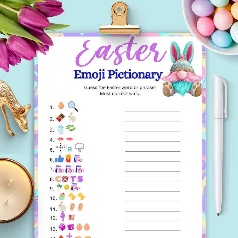 Easter Emoji Game, Easter Games Group Adults & Kids, Easter Trivia Game ...