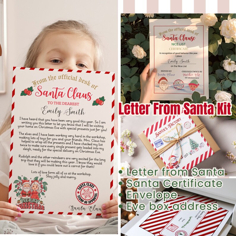 Letter From Santa Template, Printable Santa Letter Kit, Christmas Eve ...
