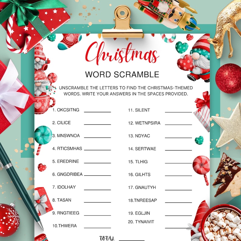 Christmas Word Scramble Games, Christmas Trivia With Answers, Printable ...