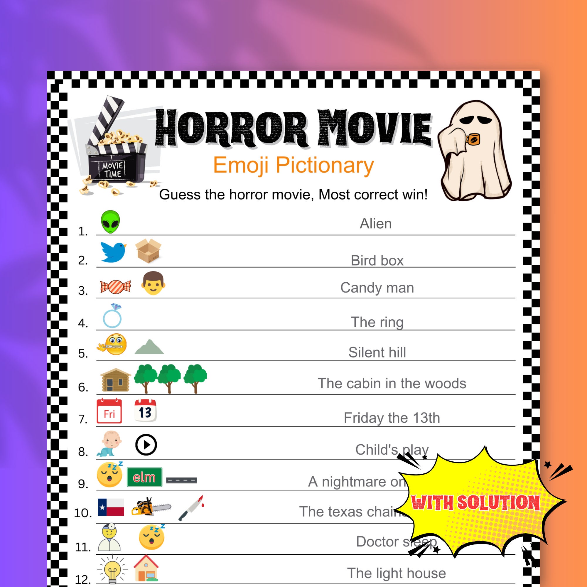 Halloween Emoji Game, Emoji Pictionary, Halloween Horror Movies Emoji ...