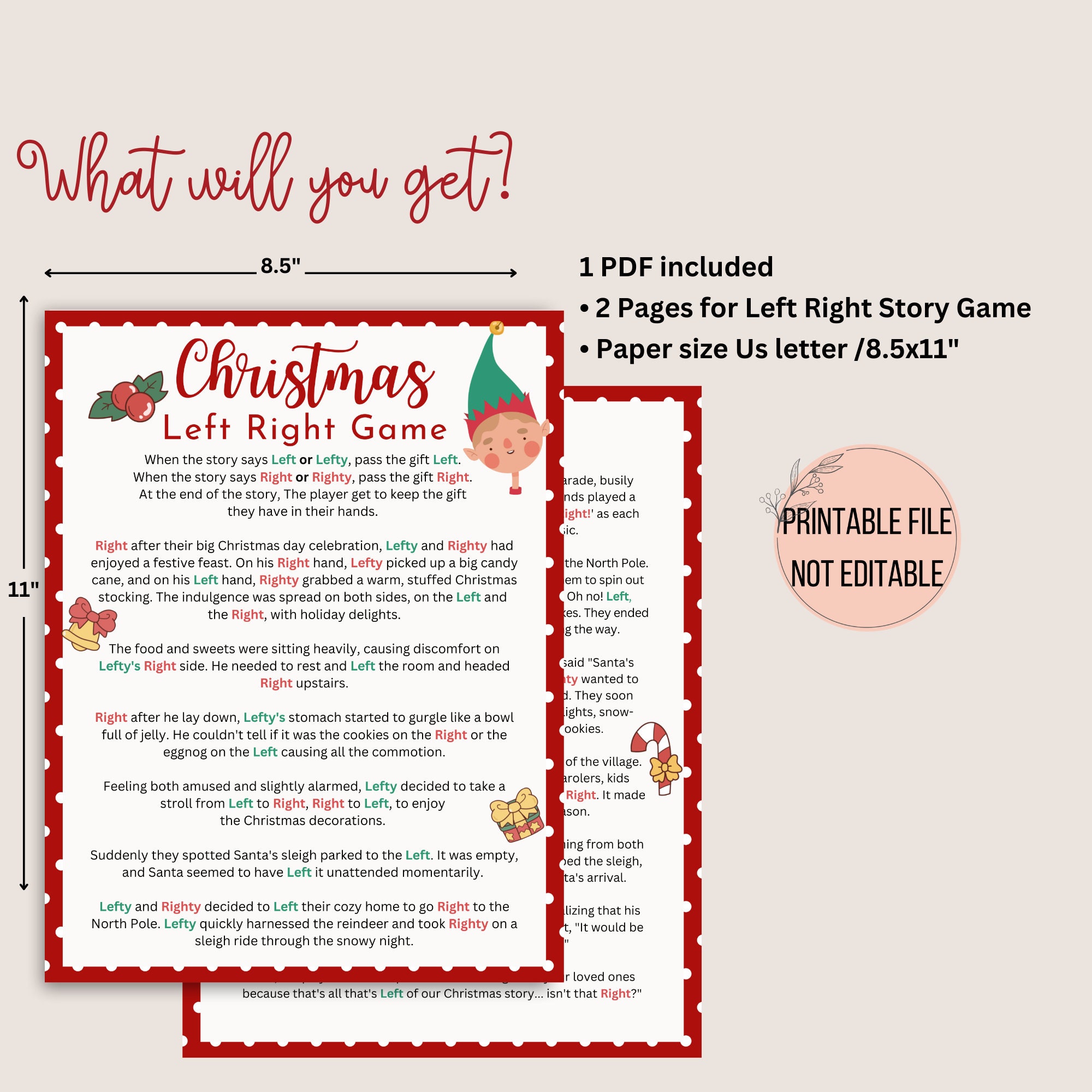 Christmas Left Right Game, Christmas Gift Exchange Game, Pass the Gift ...