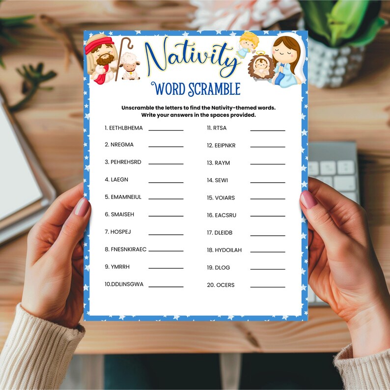 Christmas Trivia Games, Nativity Word Scramble Game, Christmas Games ...