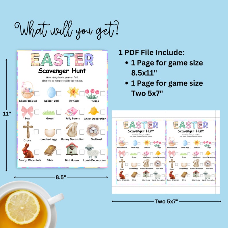 Easter Scavenger Hunt for Small Kids, Easter Egg Hunt Indoor, Easy ...