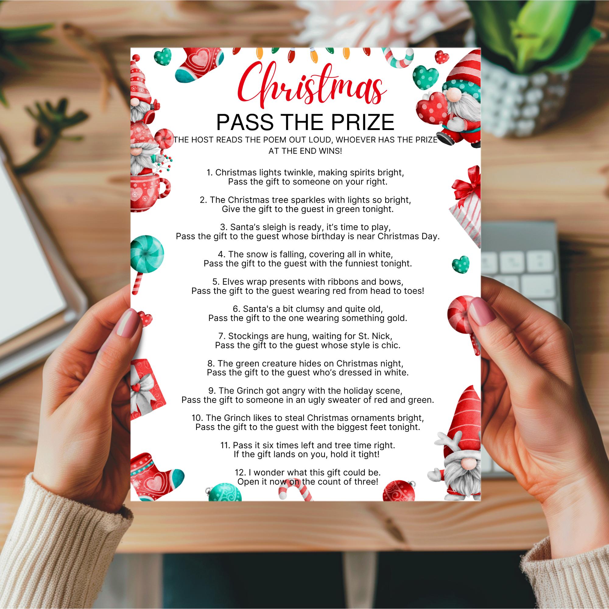 Christmas Pass the Prize Game, Fun Christmas Game Groups Adults, Kids ...