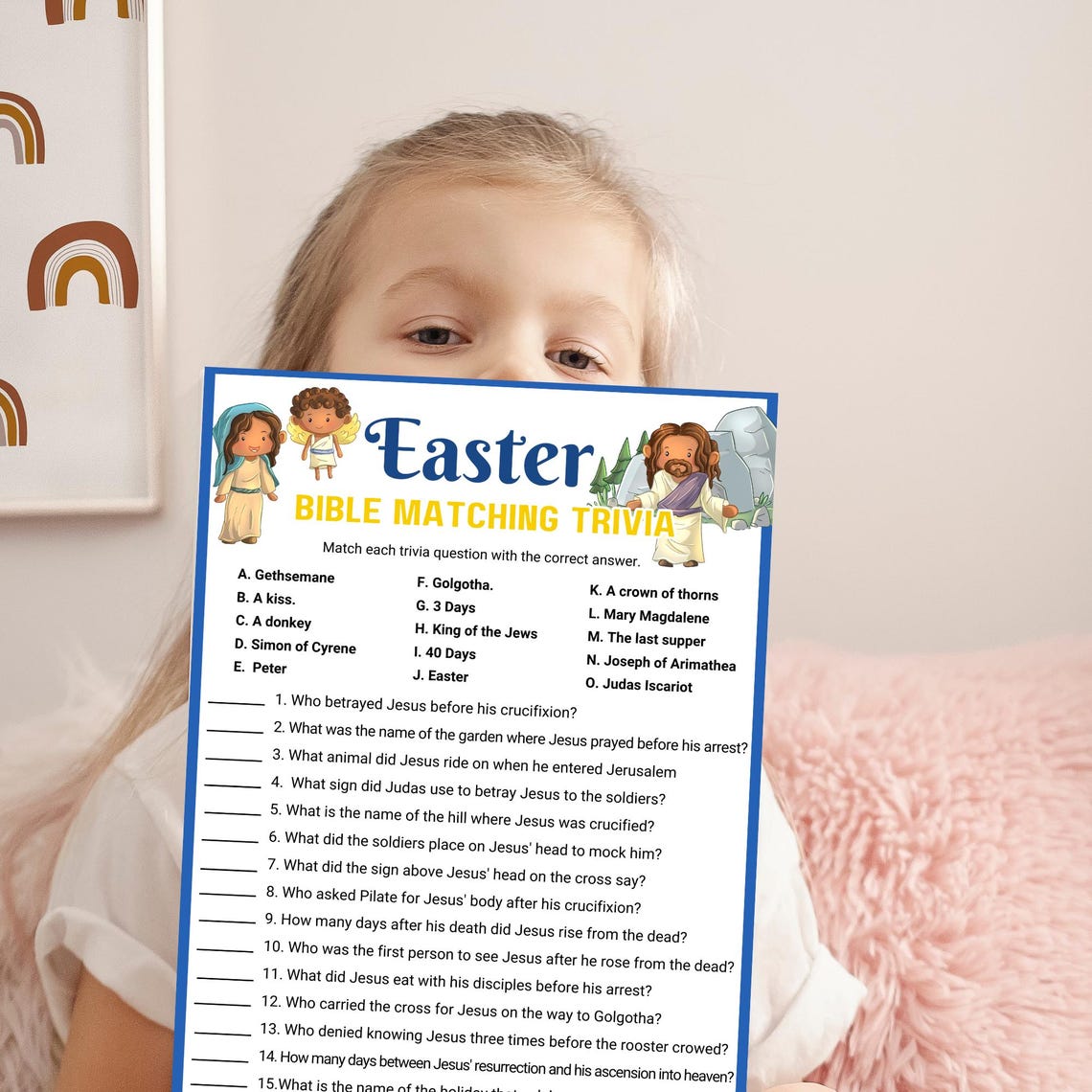 Easter Bible Matching Game, Printable Easter Games Church, Christian ...