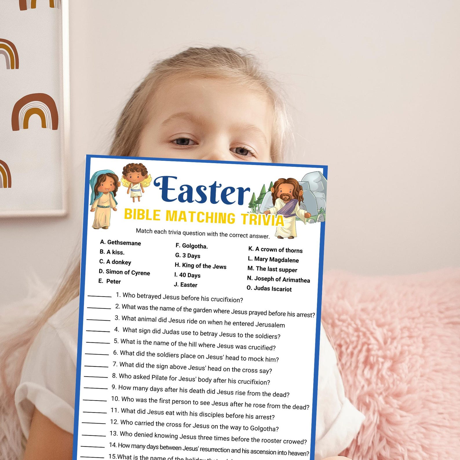 Easter Bible Matching Game, Printable Easter Games Church, Christian ...