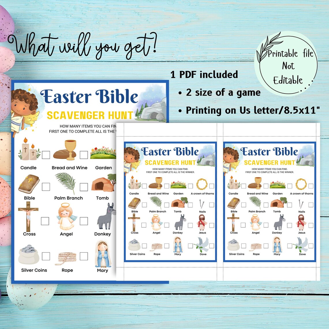 Easter Bible Scavenger Hunt, Printable Easter Game Kids, Indoor ...