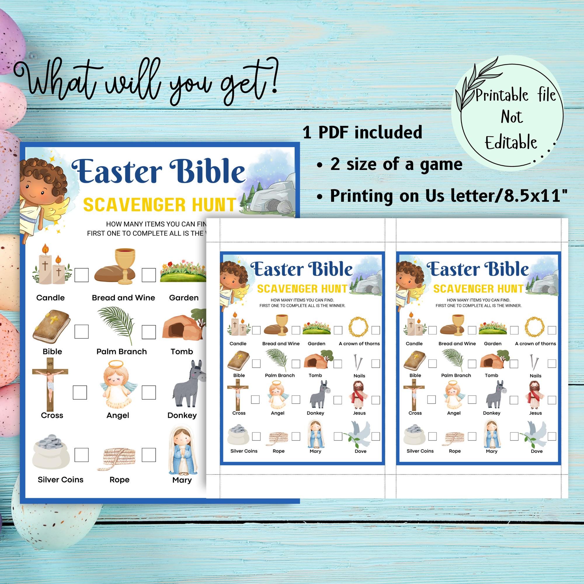 Easter Bible Scavenger Hunt, Printable Easter Game Kids, Indoor ...