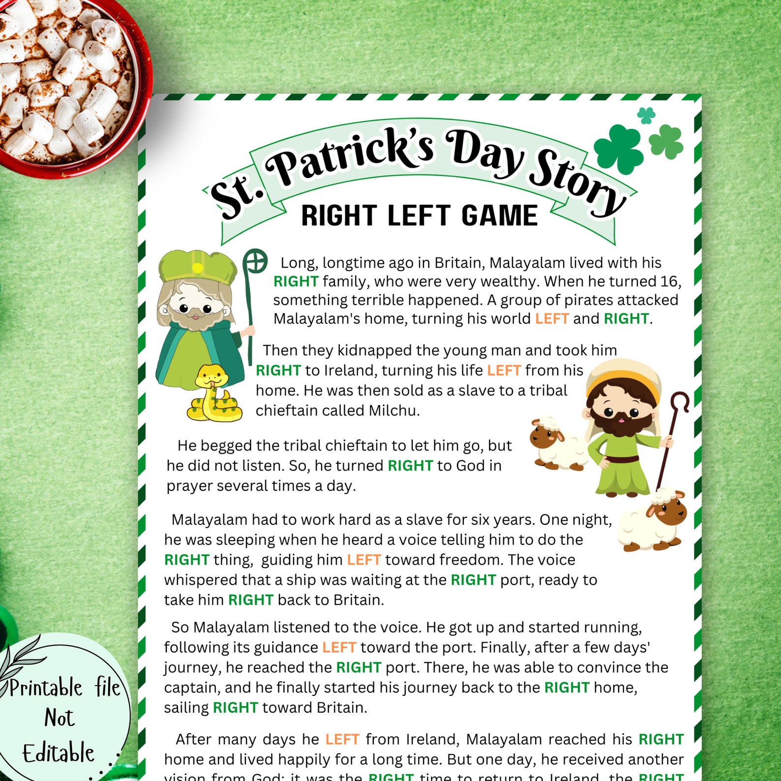 St Patrick's Left Right Game, St Patrick's Day Games Kids, St Patrick's ...