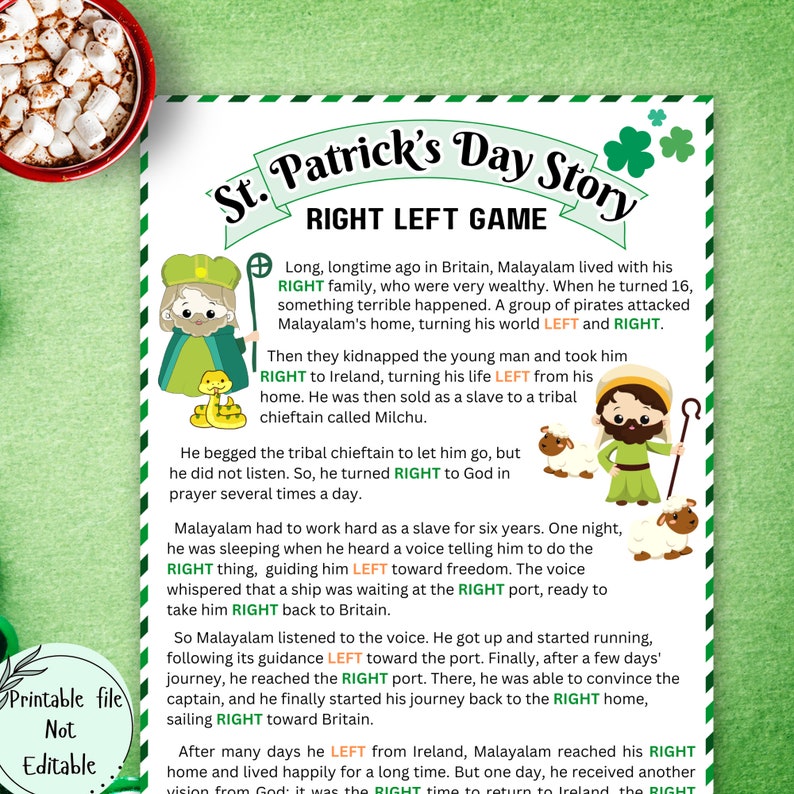 St Patrick's Left Right Game, St Patrick's Day Games Kids, St Patrick's ...