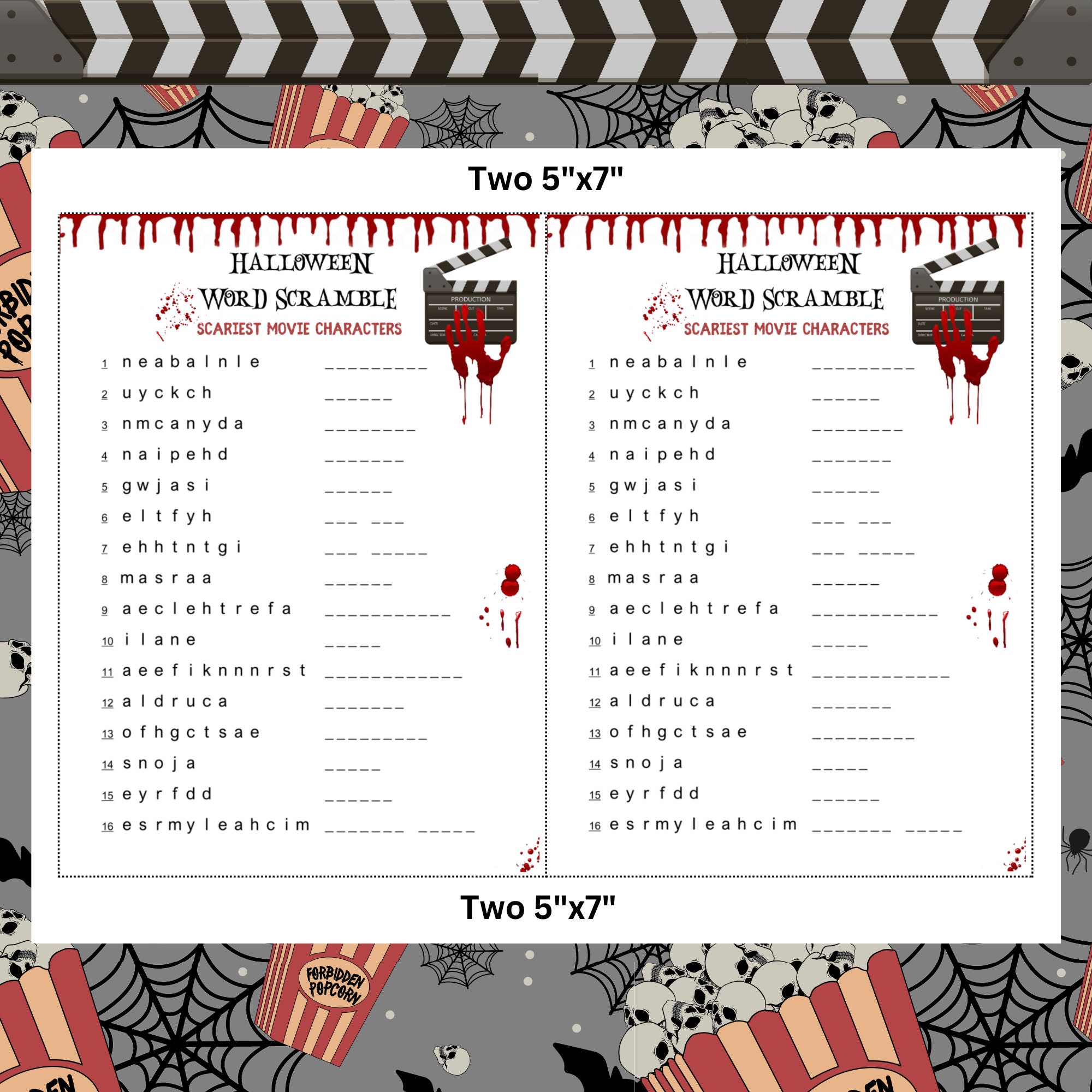 Halloween Word Scramble Game for Adults, Printable Halloween Party ...