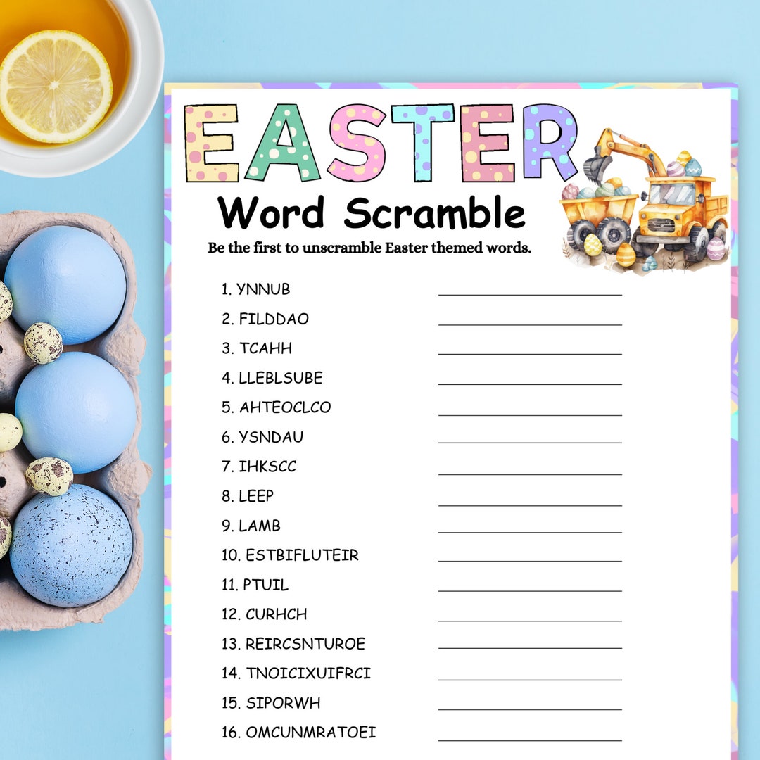 Easter Word Scramble, Printable Easter Games, Easter Trivia, Kids ...