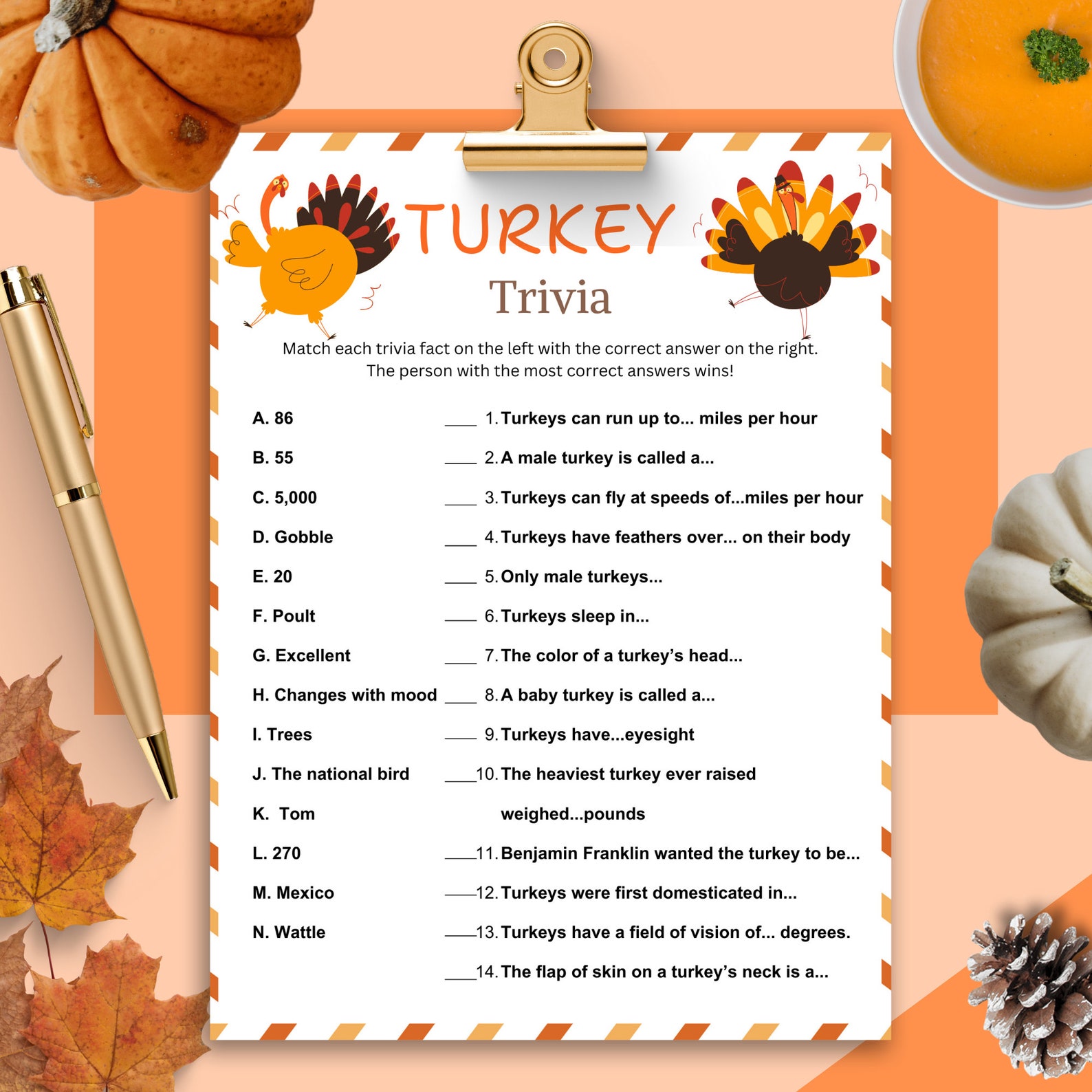 Thanksgiving Turkey Trivia, Thanksgiving Games Printable, Friendsgiving ...