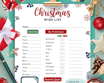 Christmas Wish List, Coworker Christmas List Template, Secret Letter ...