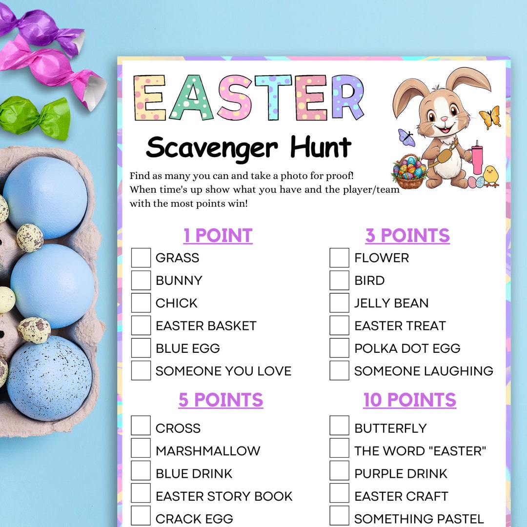 Easter Indoor Scavenger Hunt, Easter Games Group Kids, Easter ...