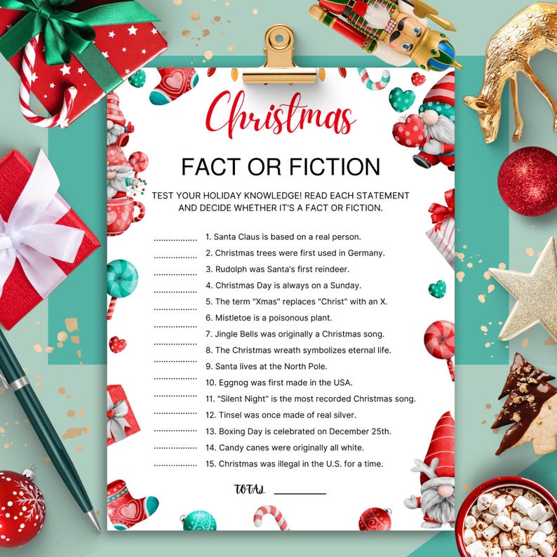 Christmas Fact or Fiction Game, Christmas Trivia Questions Kids ...