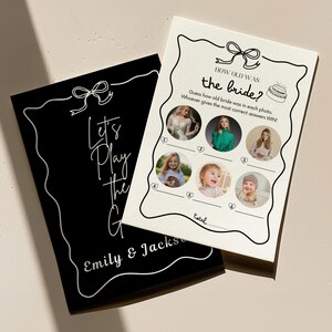 How Old Was the Bride Game, Bow Bridal Shower Games Template ...