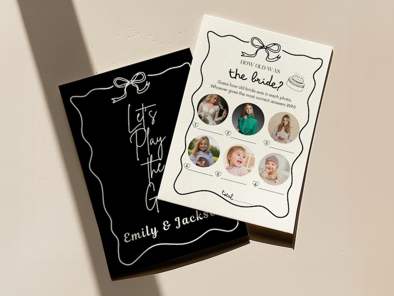 How Old Was the Bride Game, Bow Bridal Shower Games Template ...