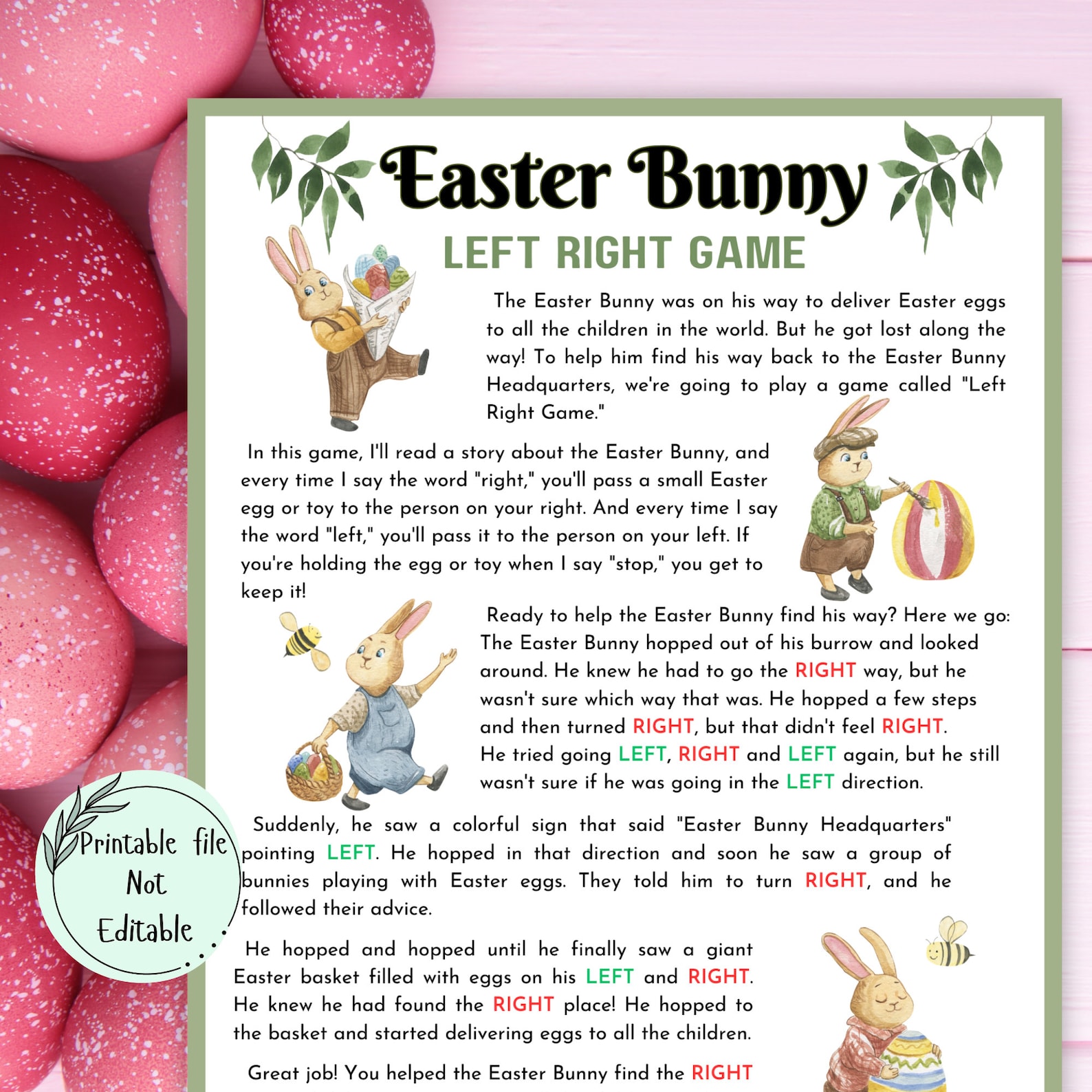 Easter Left Right Games, Easter Egg Exchange Game, Pass the Gift Game ...