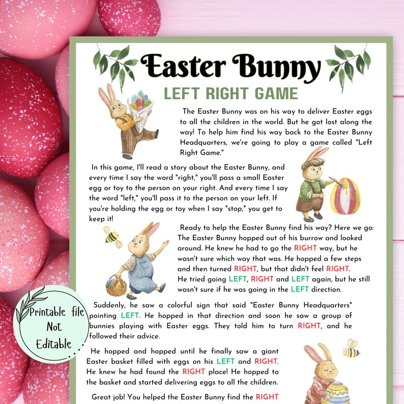Easter Left Right Games, Easter Egg Exchange Game, Pass the Gift Game ...