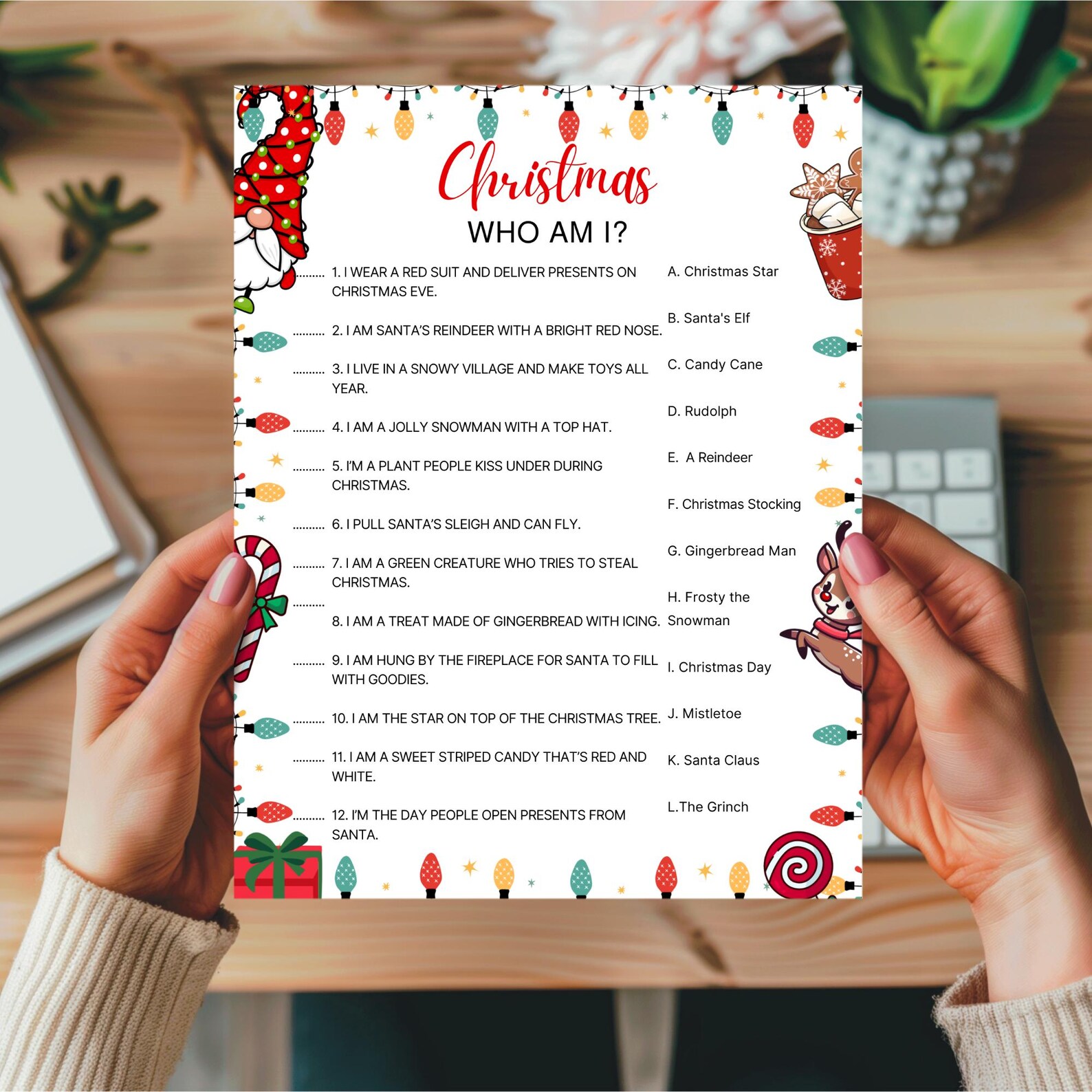 Christmas Trivia Games, Christmas Who Am I Questions With Answers ...