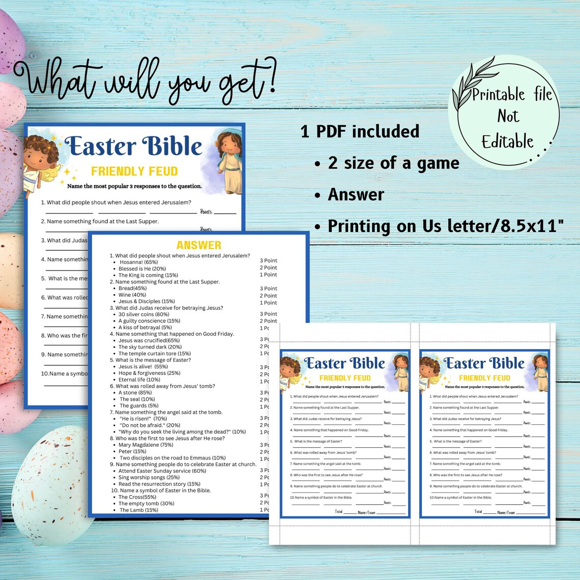 Easter Friendly Feud Game, Printable Easter Games Church, Easter ...