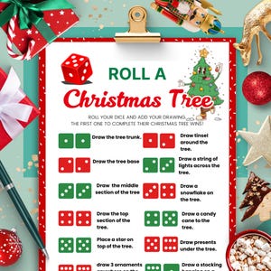 Roll a Christmas Tree Game, Christmas Dice Games, Kids Holiday ...