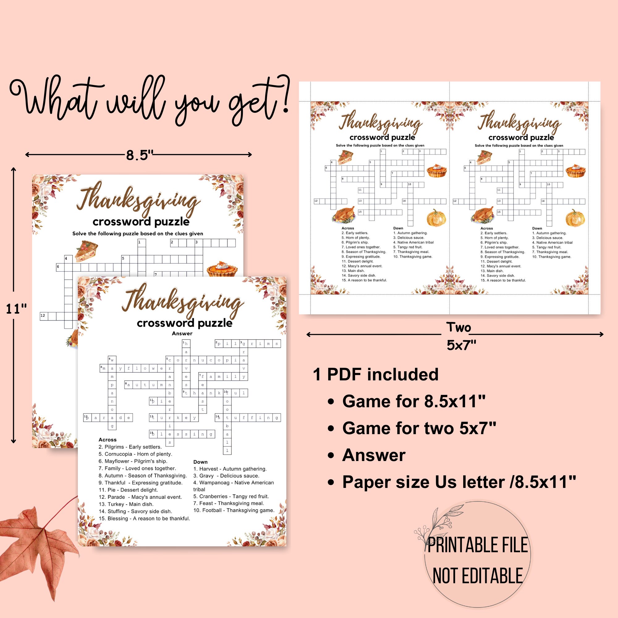 Thanksgiving Crossword Puzzle, Thanksgiving Day Crossword Answer ...