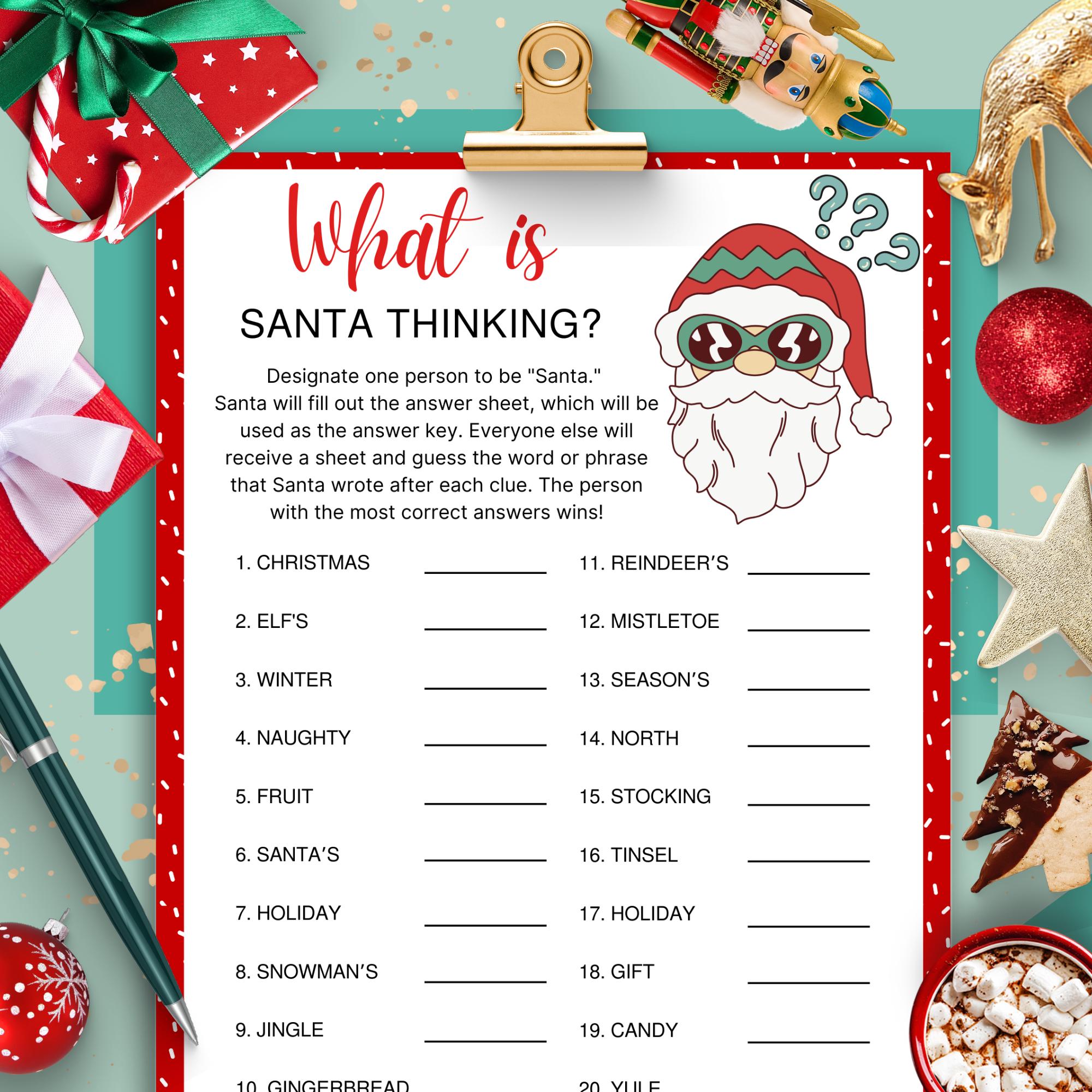 Christmas Trivia Games, What is Santa Thinking Trivia Question ...