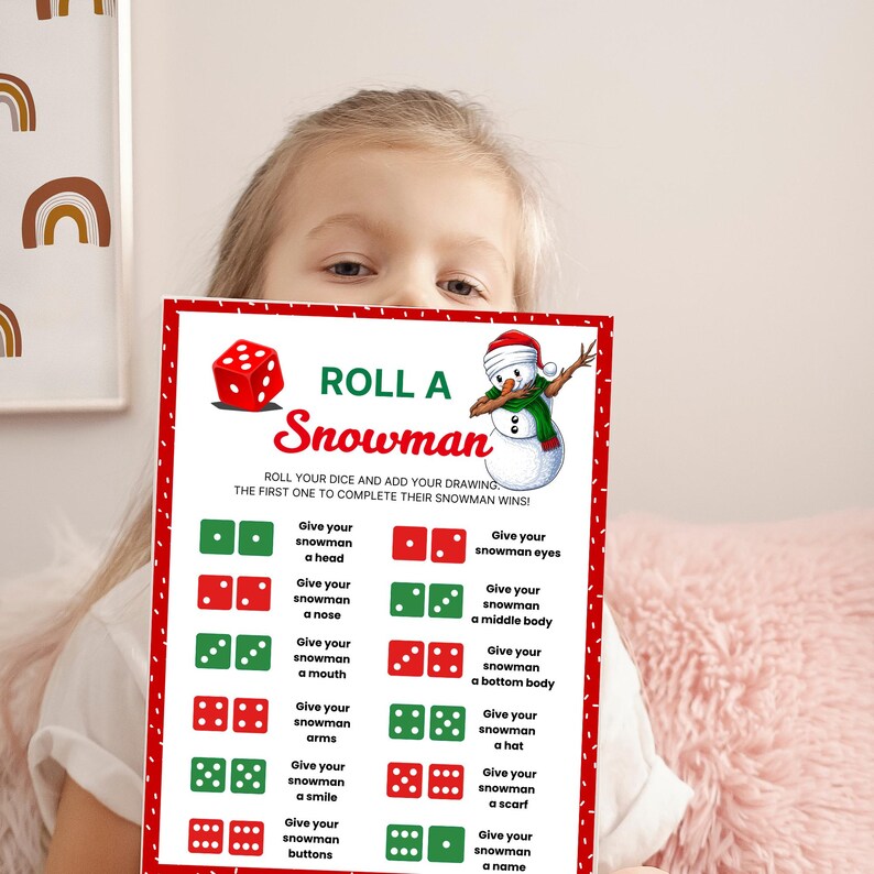 Roll a Snowman Game, Christmas Dice Games, Printable Kids Christmas ...