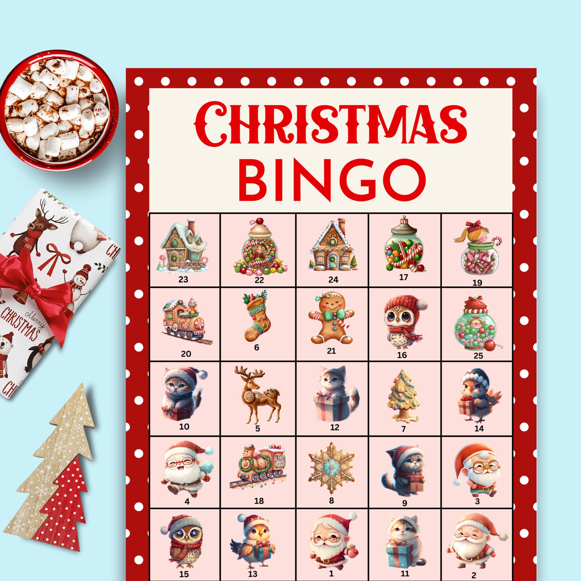 Christmas Bingo, 30 Christmas Bingo Cards & Numbers, Christmas Bingo ...