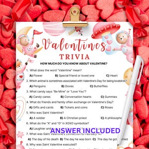 Valentines Trivia Game, Valentines Day Games Kids, Valentines Games ...