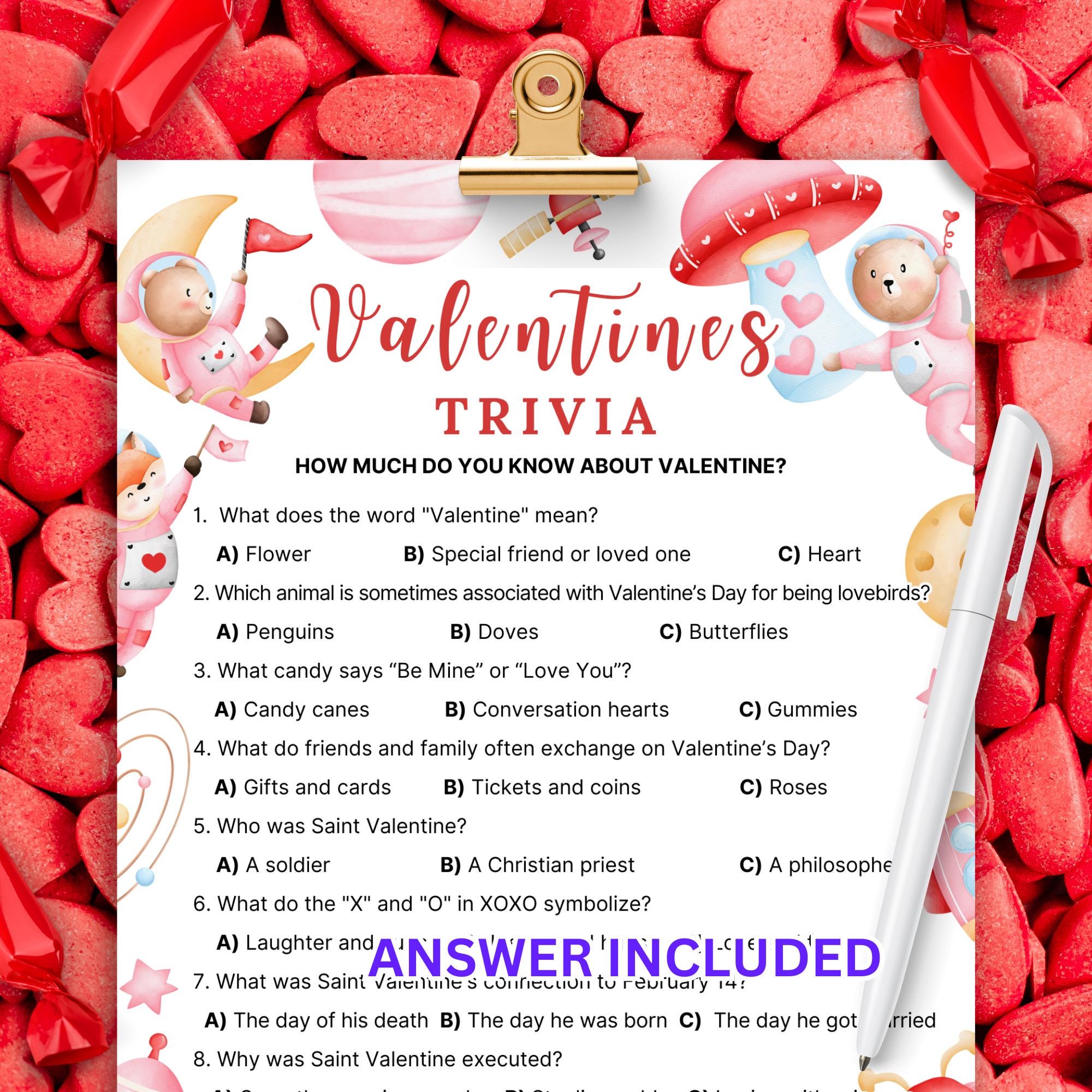 Valentines Trivia Game, Valentines Day Games Kids, Valentines Games ...