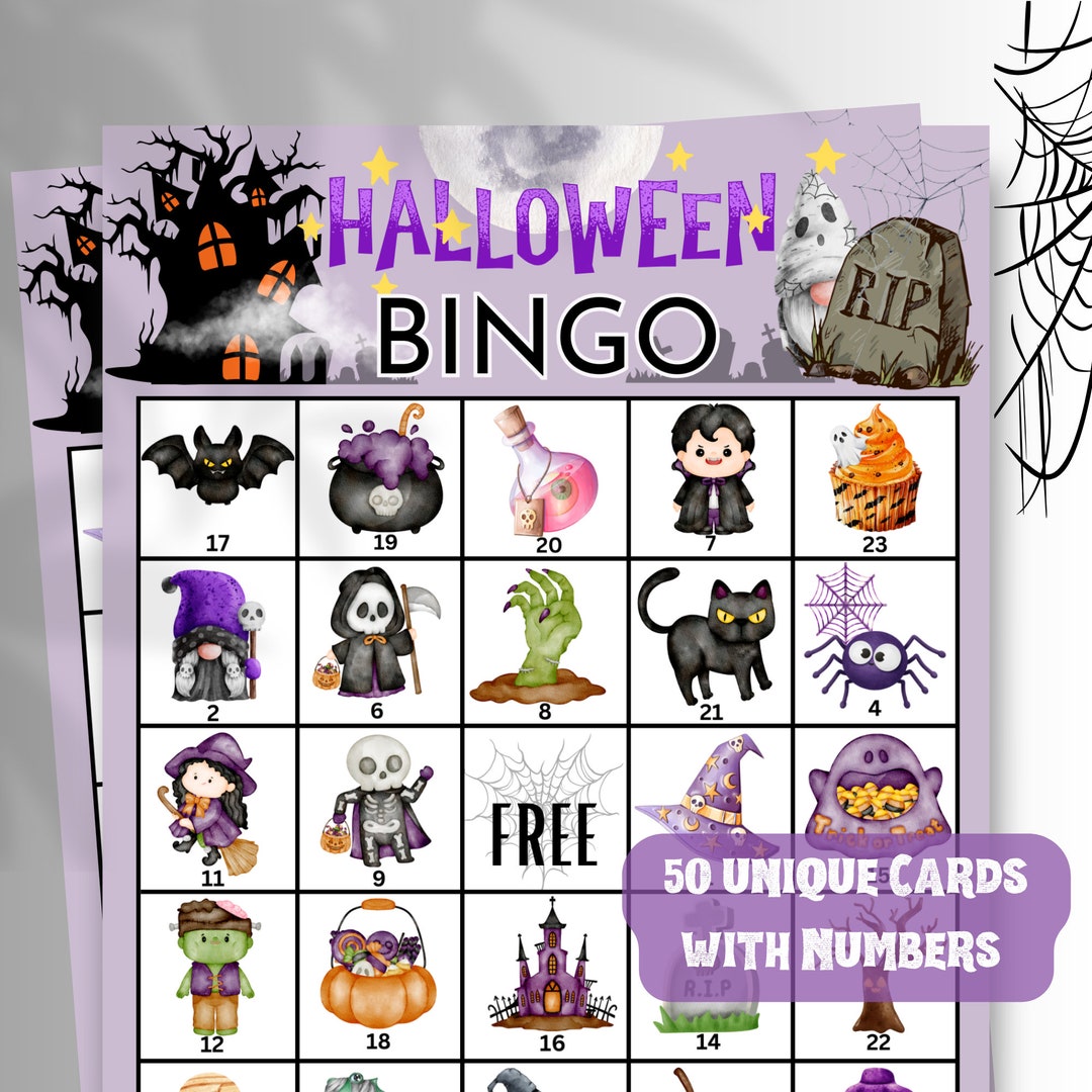 Halloween Bingo Game, Halloween Printable Bingo Cards, Halloween Games ...