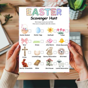 Easter Scavenger Hunt for Small Kids, Easter Egg Hunt Indoor, Easy ...
