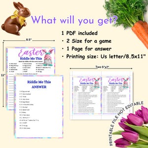 Easter Riddles Game, Easter Games Group Adults, Easter Trivia Game ...