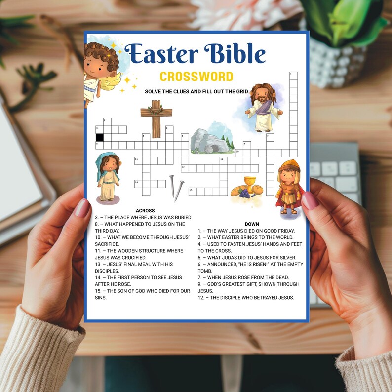 Easter Crossword Puzzle, Printable Easter Games Church, Kids Easter ...