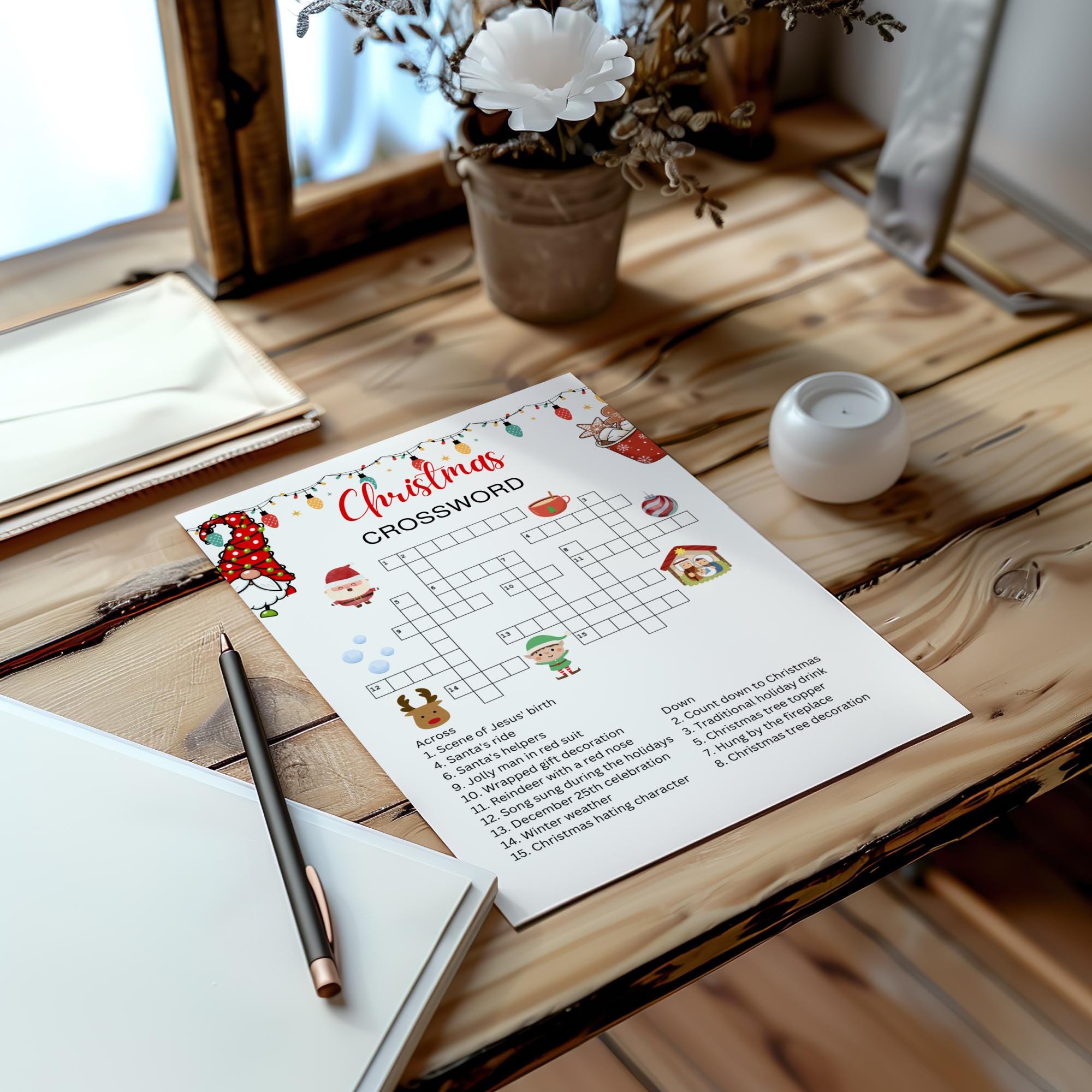 Christmas Crossword Puzzle, Christmas Games Kids, Family Christmas ...