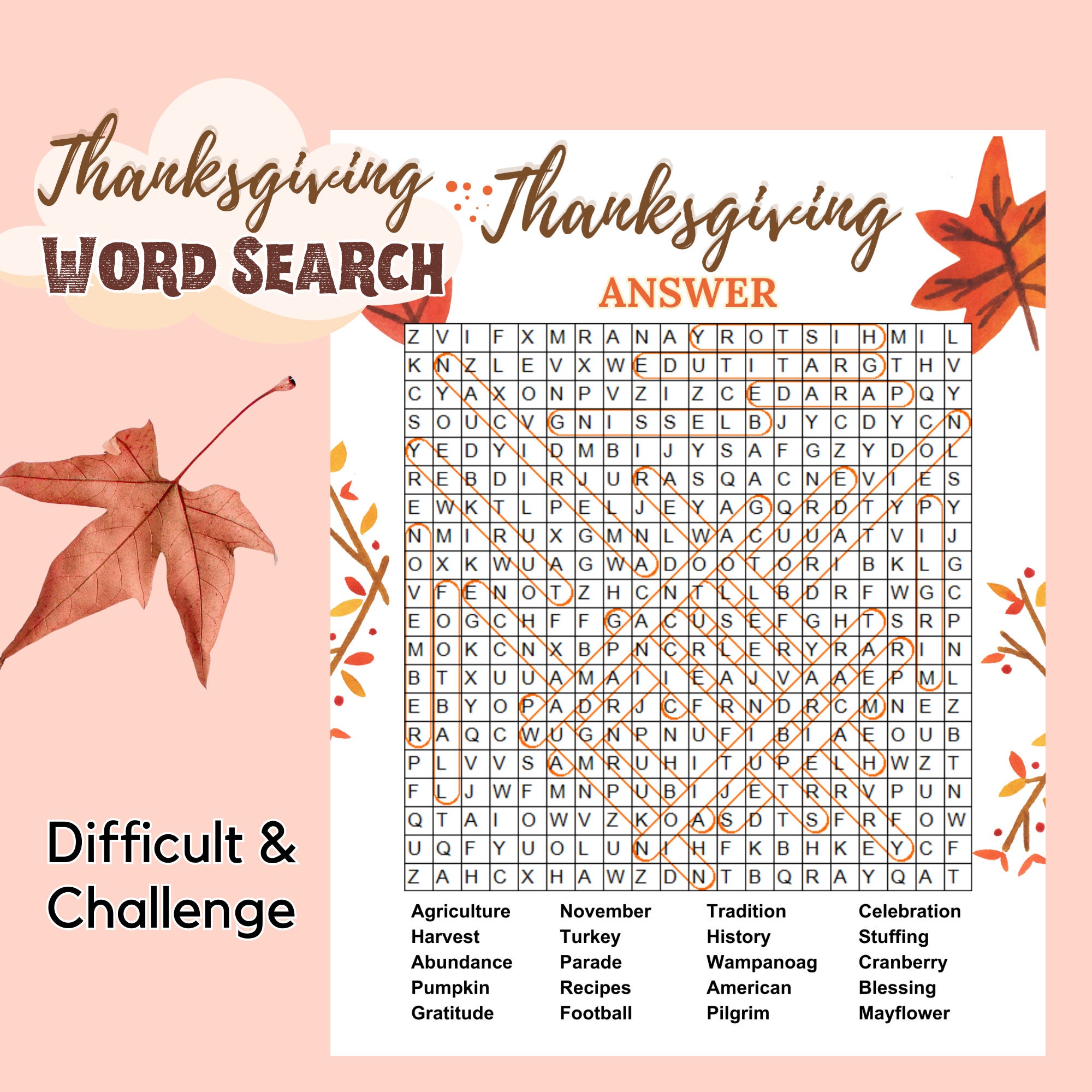 Thanksgiving Word Search Game, Word Find, Thanksgiving Games Printable ...