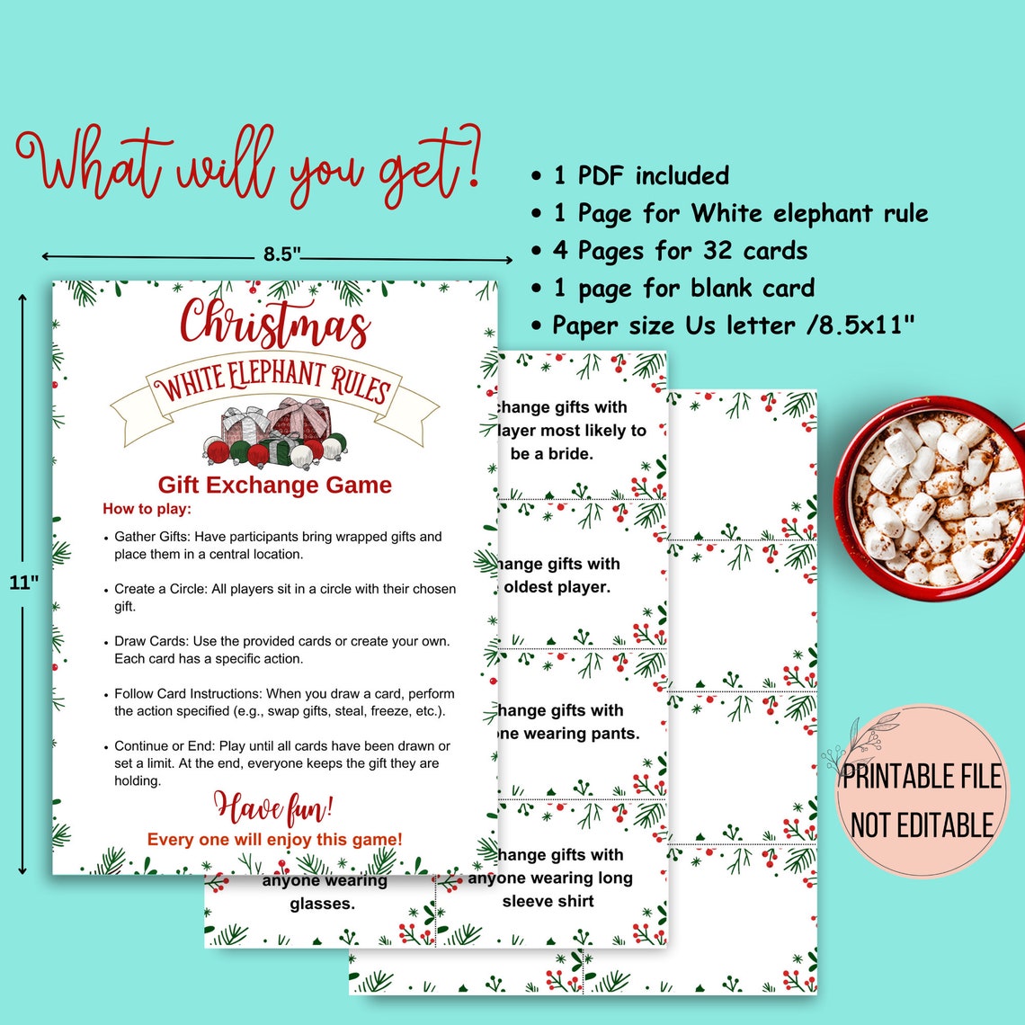 White Elephant Gift Game, Pass the Gift Game, Christmas Games Gift ...