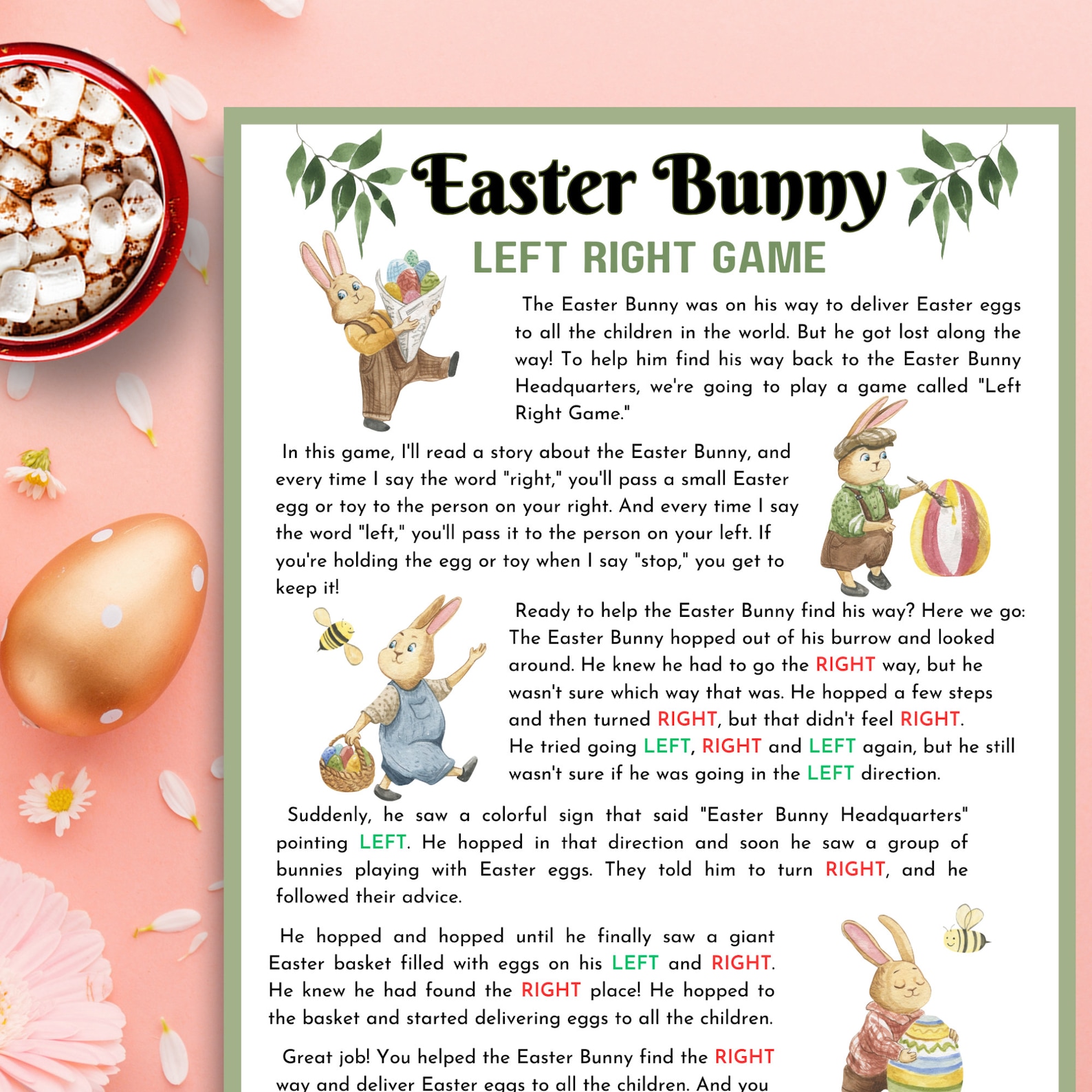 Easter Left Right Games, Easter Egg Exchange Game, Pass the Gift Game ...