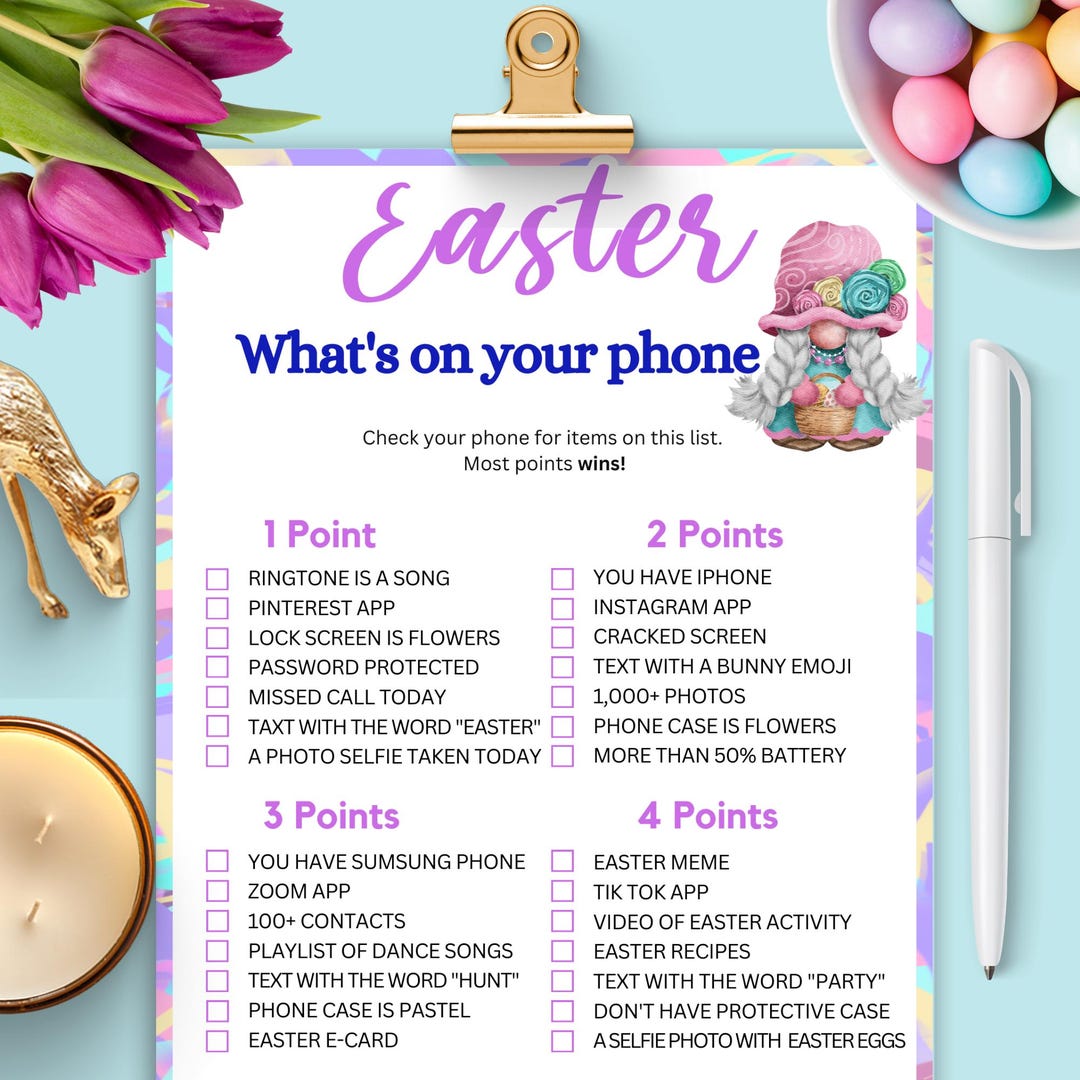 Easter What's on Your Phone Game, Easter Games Group Adults, Easter ...