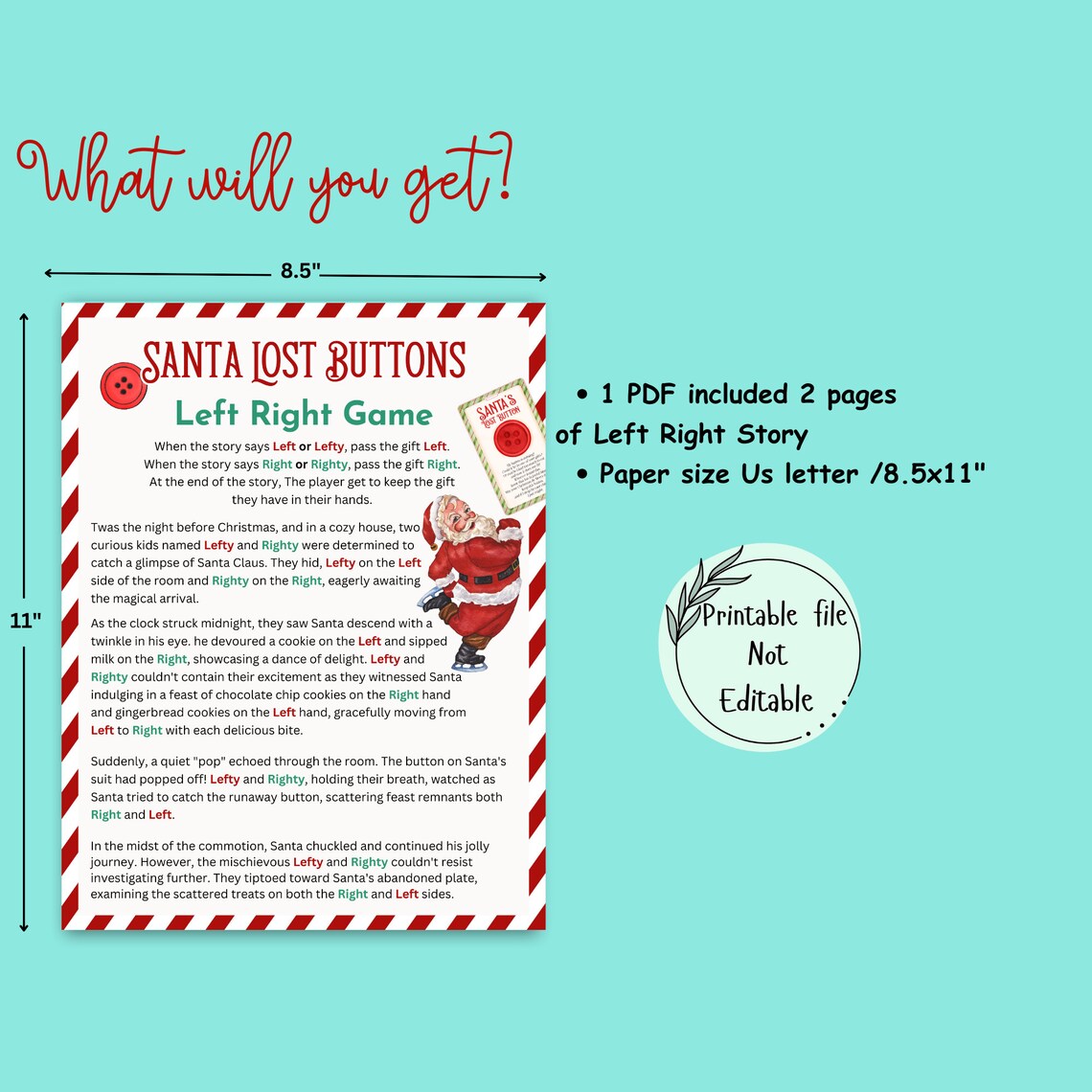 Left Right Christmas Game for Families, Funny Christmas Story, Pass the ...