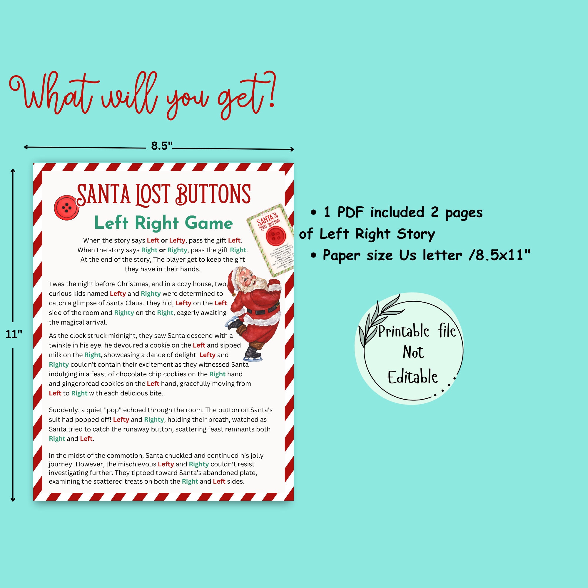 Left Right Christmas Game for Families, Funny Christmas Story, Pass the ...