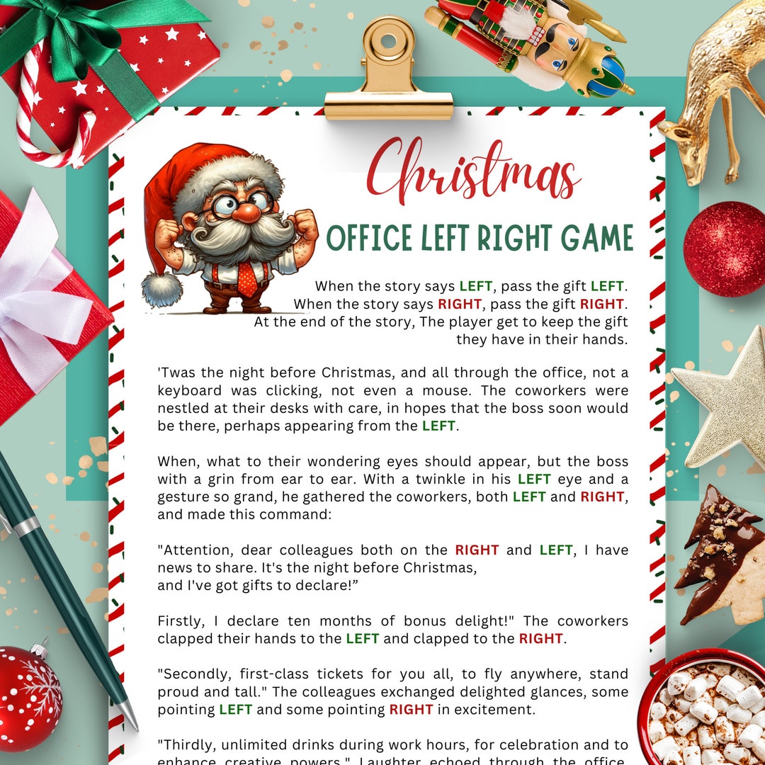 Christmas Left Right Game, Work Christmas Games, Office Christmas Party ...