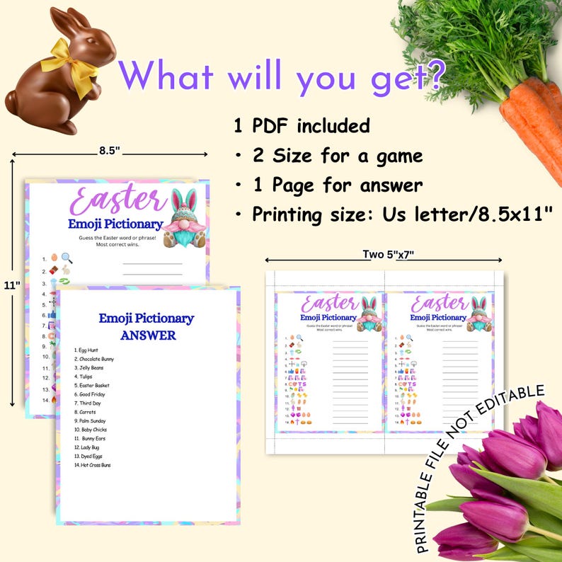 Easter Emoji Game, Easter Games Group Adults & Kids, Easter Trivia Game ...