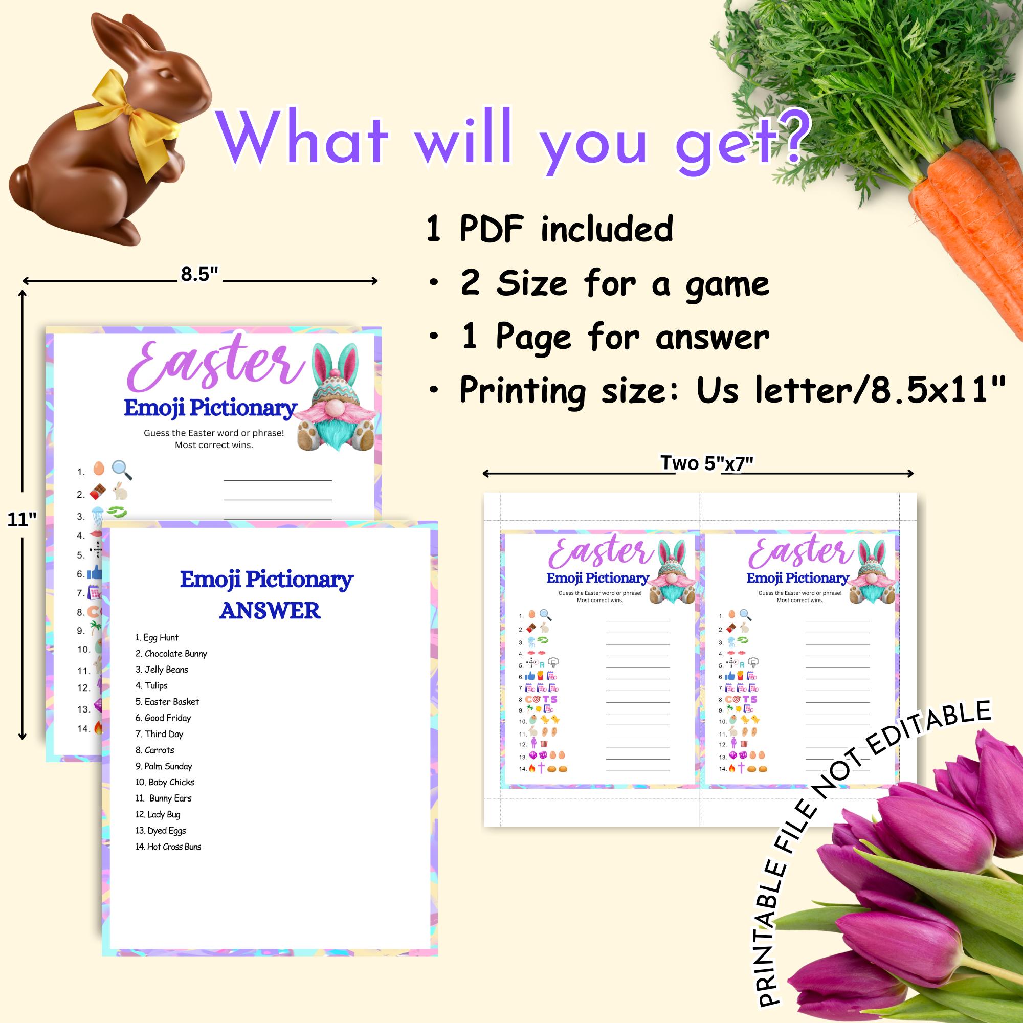 Easter Emoji Game, Easter Games Group Adults & Kids, Easter Trivia Game ...