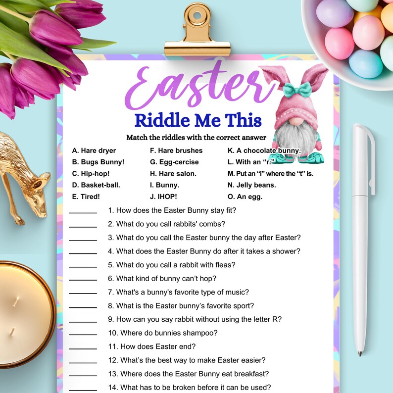 Easter Riddles Game, Easter Games Group Adults, Easter Trivia Game ...