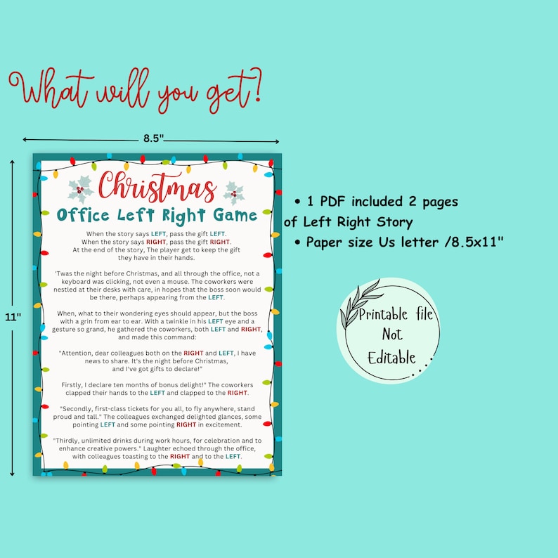 Left Right Christmas Game, Funny Coworker Christmas Stories, Right Left ...